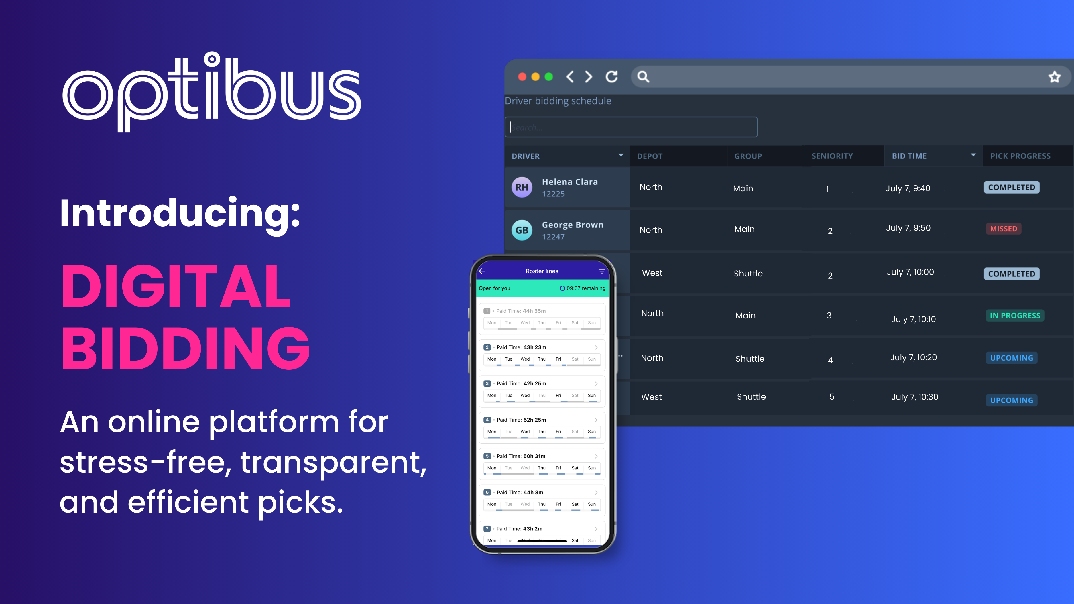 Optibus Launches Digital Driver Bidding to Transform Workforce Retention in North America